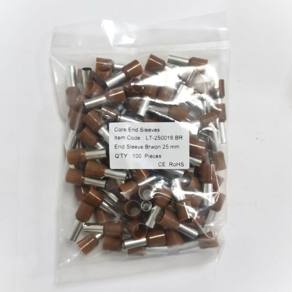 Buy Cable Ferrule 25.0mm Insulated Brown100 units 4 AWG LT-250016 BR ...