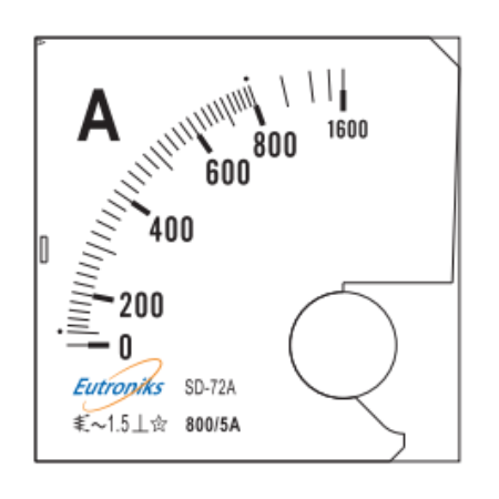 Buy Analog Ammeter AC 800/5A IP40 Class 1.5 | Eutroniks | GoSwitchgear