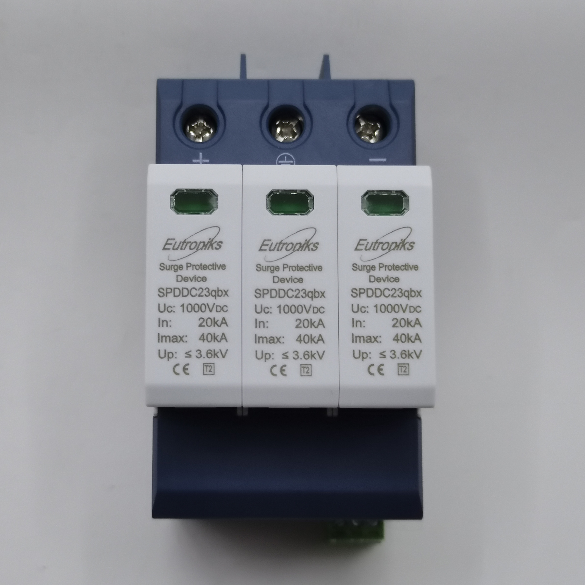 Buy DC Surge Protection Device 3 Pole Type 2 1000V Imax 40kA SPDDC23qbx ...