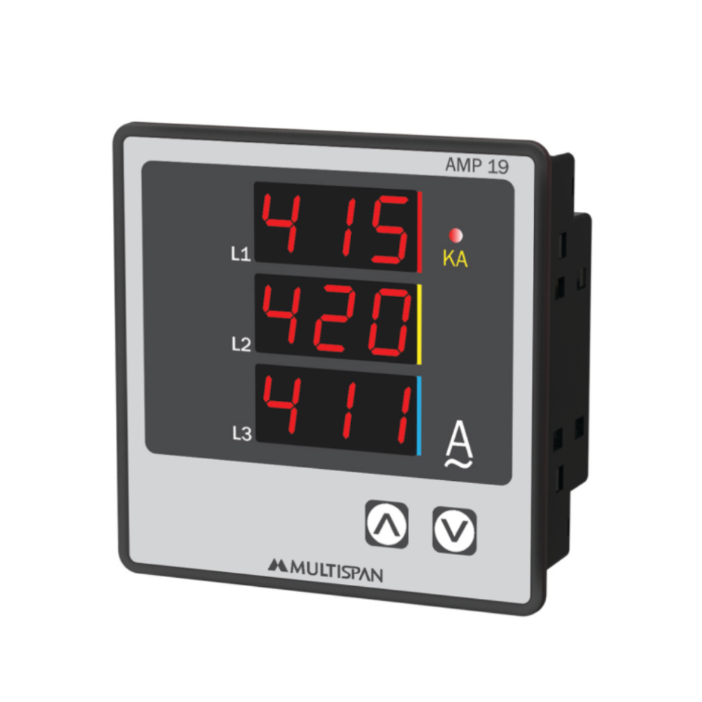 Buy Digital Ammeter 3 Phase 3 line display 96 x 96mm 230V AC AMP-19 ...