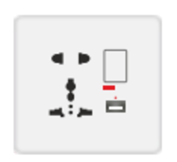 Buy GM Modular Wall Power Socket Universal G5 5 Pin Switched Mf Socket ...