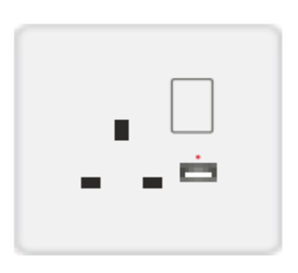 Buy GM Modular 13A 1 Gang switched Socket +1usb | GoSwitchgear
